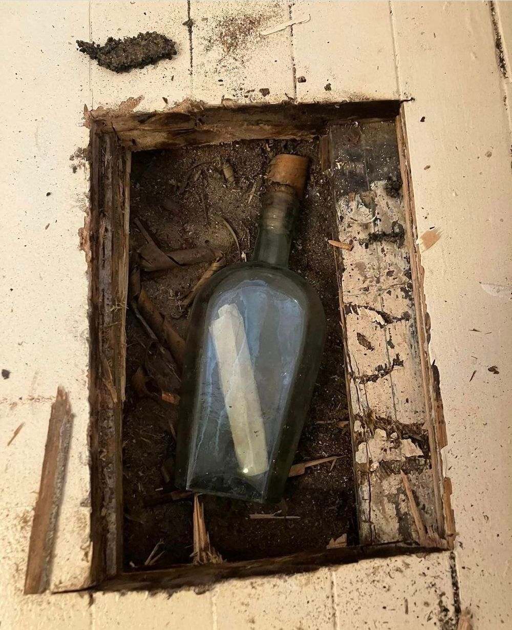 Woman Finds 135-Year-Old Message Hidden in a Bottle Under Floorboards ...